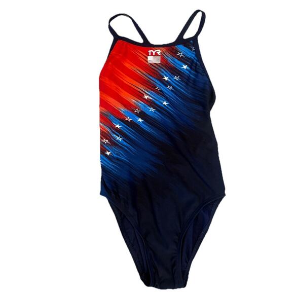 TYR | Swim | Tyr Usa Flag Stars Thin Strap Swimsuit Womens 32 M Red ...